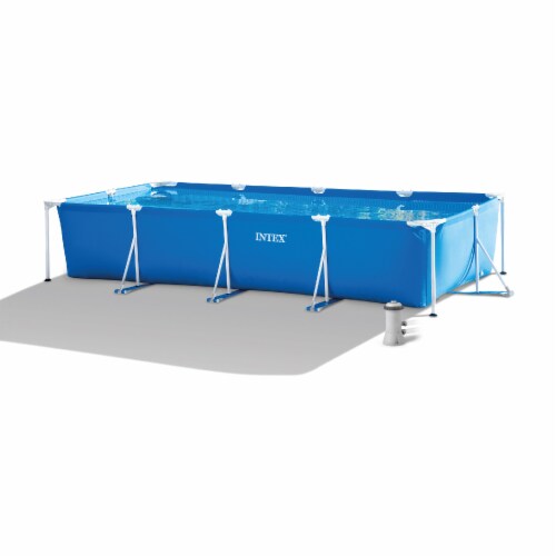 Intex 14ft x 33in Rectangular Above Ground Backyard Swimming Pool with ... Intex 14ft x 33in Rectangular Above Ground Backyard Swimming Pool with ...