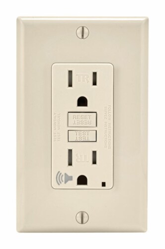 Leviton 15 amps 125 volt Light Almond Audible Outlet 5-15R 1 pk - Total ... Leviton 15 amps 125 volt Light Almond Audible Outlet 5-15R 1 pk - Total ...