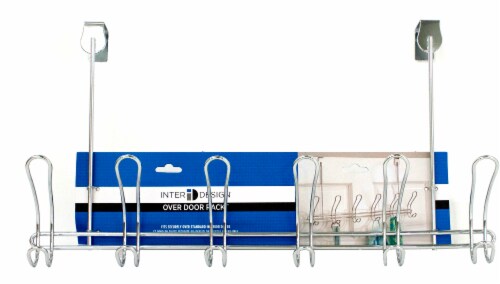 Interdesign Classico Over The Door Chrome 6 Hook Towel Rack Silver 1
