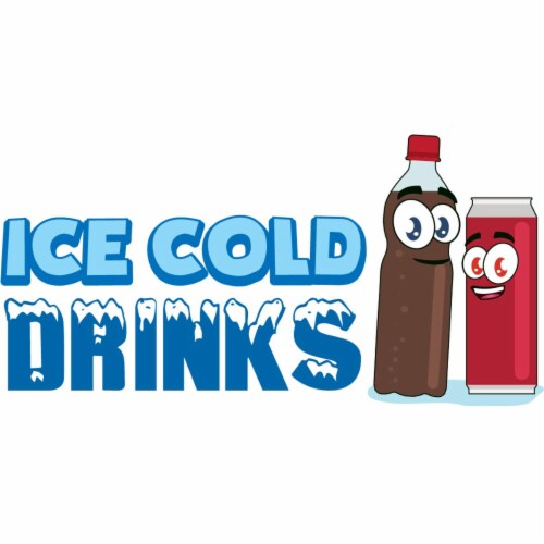 Signmission D Dc 8 Ice Cold Drinks 3 8 In Concession Decal Ice Cold