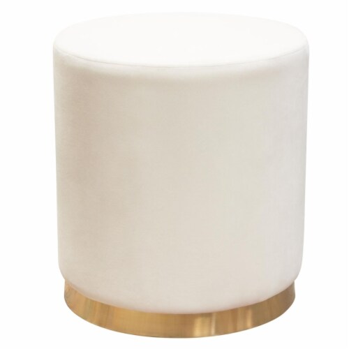 Diamond Sofa Sorbet2otcm Sorbet Round Accent Ottoman With Gold Metal