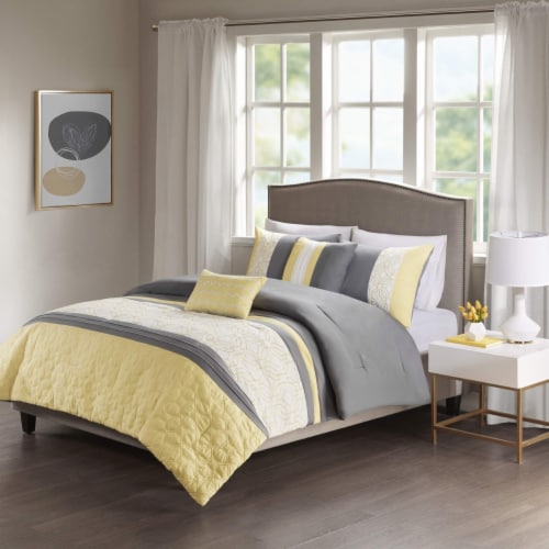 Yellow and grey comforter store