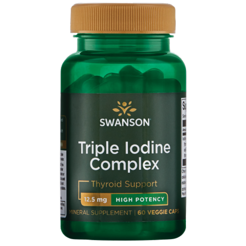 Swanson Triple Iodine Complex 60 Caps Thyroid Support 12.5 mg 60 VEG CAPS Gerbes Super Markets