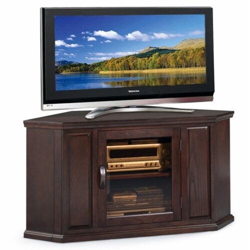 Leick Riley Holiday 46 Corner TV Stand in Chocolate Cherry 1 Fred Meyer