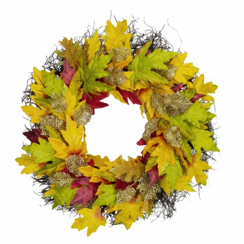 Northlight Maple Leaf Artificial Fall Harvest Wreath, 22-Inch, 1 ... Northlight Maple Leaf Artificial Fall Harvest Wreath, 22-Inch, 1 ...