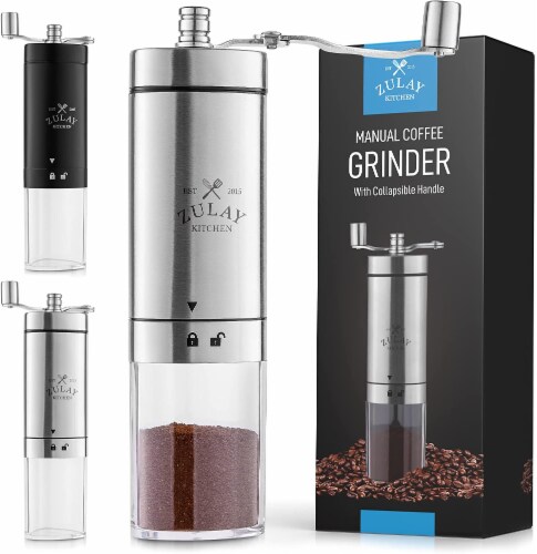 Zulay Kitchen Manual Coffee Grinder With Foldable Handle Silver 1 Harris Teeter