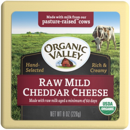 Organic Valley Raw Mild Cheddar Cheese, 8 oz - Kroger Organic Valley Raw Mild Cheddar Cheese, 8 oz - Kroger