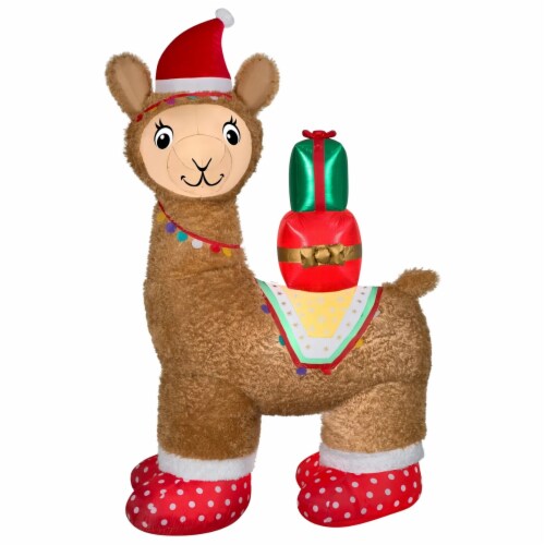 Gemmy 7ft Pre Lit Led Airblown Luxe Alpaca Christmas Inflatable 1 Each