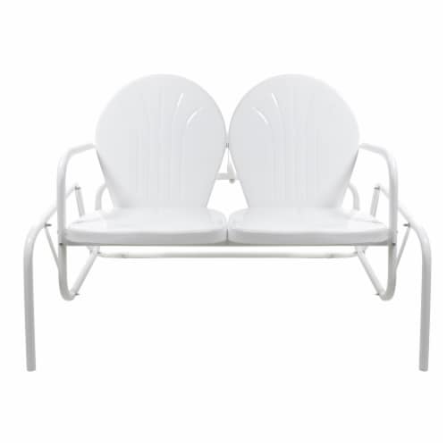 Northlight 48.25 Outdoor Retro 2-Person Metal Tulip Double Glider Patio ... Northlight 48.25 Outdoor Retro 2-Person Metal Tulip Double Glider Patio ...
