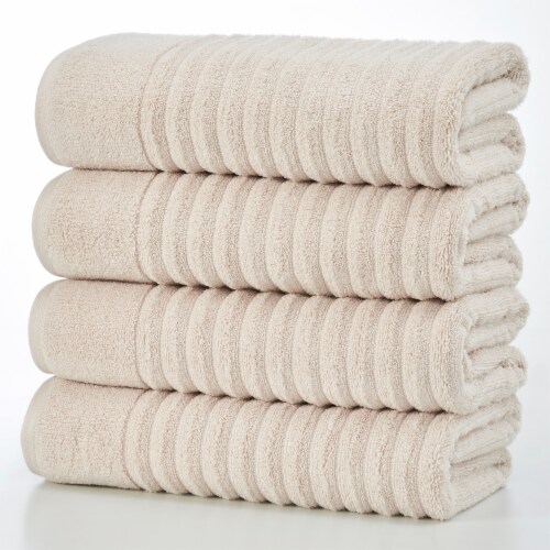 Linery And Co Zero Twist Cotton Textured Bath Towel Set Dune Bath Towel