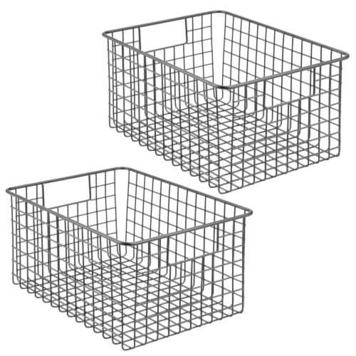 Mdesign Metal Wire Food Storage Organizer Bin 2 Qfc