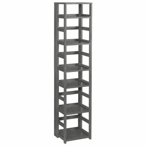 Flip Flop 67 High Square Folding Bookcase Grey 1 Harris Teeter