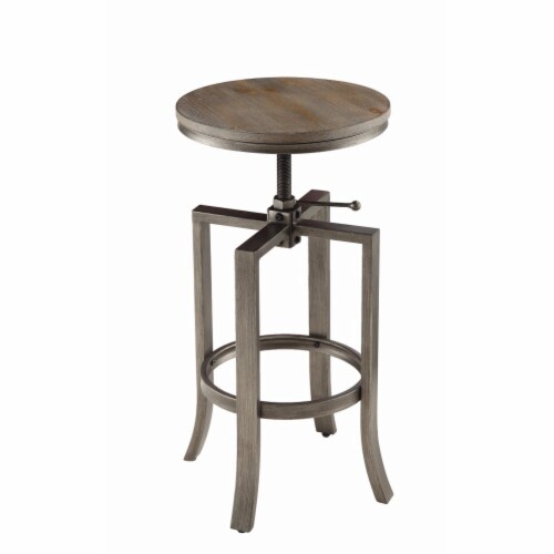 Round Chic Industrial Rustic Adjustable Swivel Bar Stool Brown Set of 2 1 Fred Meyer
