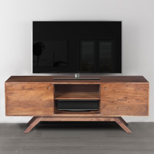 Mid Century Modern Acacia Wood Tv Unit With Wide Storage Walnut Brown Saltoro Sherpi 65x17x23 Fry s Food Stores