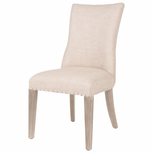 Parson Style Fabric Padded Dining Chair With Nailhead Trim Set Of 2