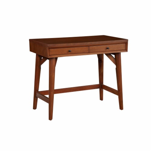 Writing Desk with 2 Drawers and Angled Legs Brown 1 QFC