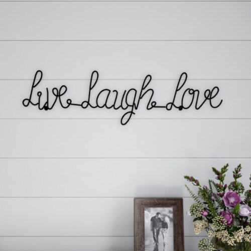 Lavish Home Metal Cutout Live Laugh Love Sign Black 25.5X6.25 Inch Wall Decor 1 unit Foods Co