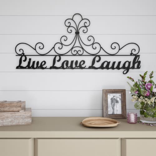 Lavish Home Metal Cutout Live Laugh Love Wall Sign 3D Word Art Rustic Home Decor 35In 1 unit Fry s Food Stores