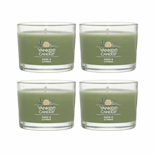 Yankee Candle Signature Votive Mini Candle Jar Sage Citrus 1.3 oz Pack of 4 4 Pack Metro Market