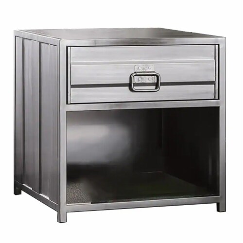 Gray metal nightstand store