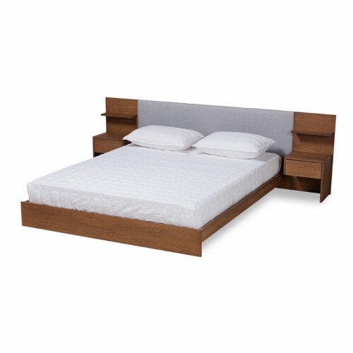 Sami Wood Queen Size Platform Storage Bed with Built In Nightstands 1 unit Mariano s