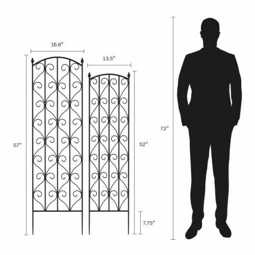 Pure Garden Black Metal Garden Trellis Set Of 2 Climbing Plant Panels ... Pure Garden Black Metal Garden Trellis Set Of 2 Climbing Plant Panels ...