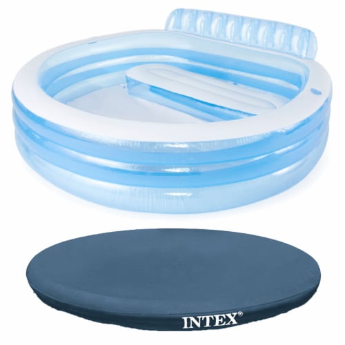Intex Swim Center Round Inflatable Outdoor Swimming Lounge Pool with ... Intex Swim Center Round Inflatable Outdoor Swimming Lounge Pool with ...