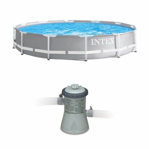 Intex 12 Ft x 30 In Prism Steel Frame Pool Intex Easy Set Pool Filter Pump 2 Piece Gerbes Super Markets