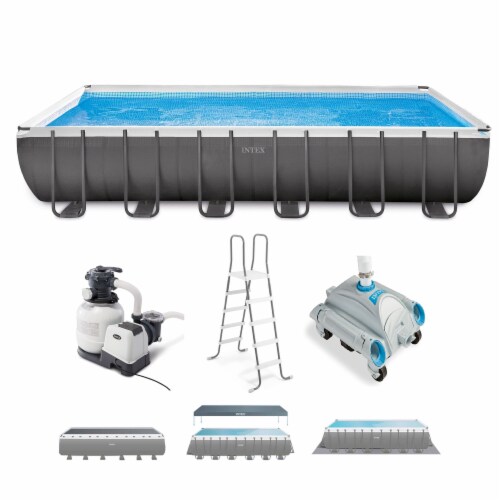 Intex Ultra XTR 24ft x 12ft x 52in Rectangular Frame Pool & Sand Vacuum ... Intex Ultra XTR 24ft x 12ft x 52in Rectangular Frame Pool & Sand Vacuum ...