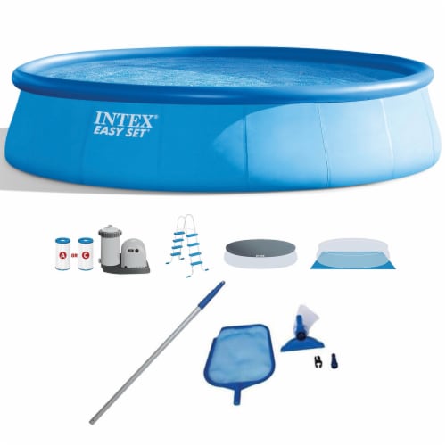 Round Above Ground Swimming Pool Set w/ Cleaning Maintenance Swimming ... Round Above Ground Swimming Pool Set w/ Cleaning Maintenance Swimming ...