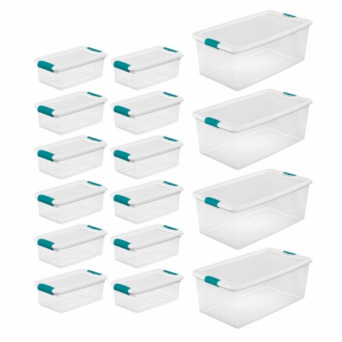 Sterilite 6 Qt Clear Storage Box Container 12 Pack And 106 Qt Storage