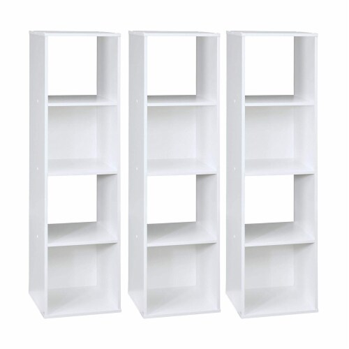 4 cube decorative bookshelf white store