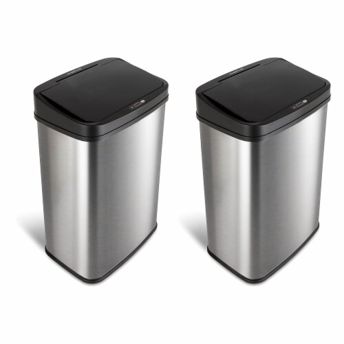 NINESTARS 13.2 Gallon Rectangular Soft Close Motion Sensor Trash Can (2 ... NINESTARS 13.2 Gallon Rectangular Soft Close Motion Sensor Trash Can (2 ...