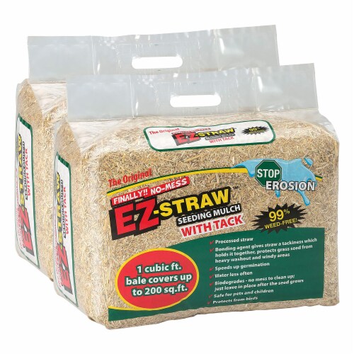 Rhino Seed Ez Straw 1 Cu Ft 200 Square Feet Seeding Mulch Bale Wtack