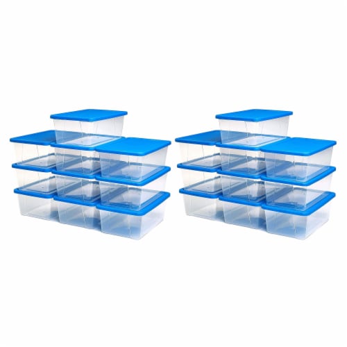 Homz Snaplock 6 Qt Stackable Plastic Storage Container W Lid Blue 20