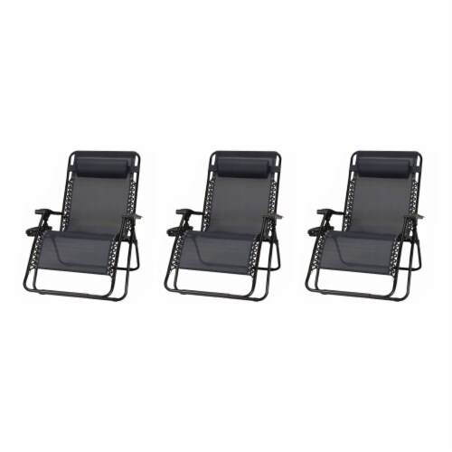 Four Seasons Courtyard Sunny Isles XL Zero Gravity Outdoor Chairs 3 Pack Black 3 Piece Smith s Food and Drug
