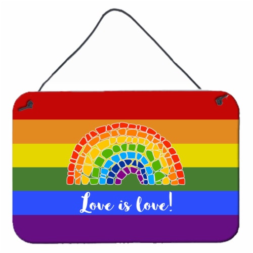 Gay Pride Love Is Love Mosaic Rainbow Wall Or Door Hanging Prints