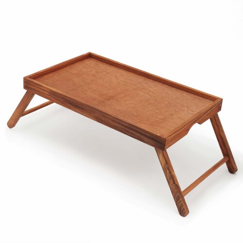 Home Basics Folding Multi Purpose Rustic Bed Tray with Carved Handles Pine 1 Unit Harris Teeter