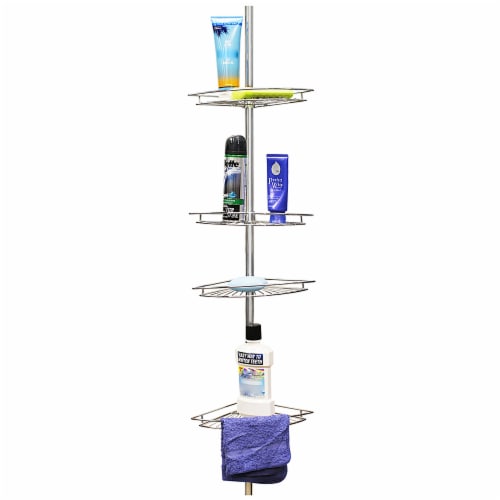 Home Basics 4 Tier Corner Shower Shelf, 1 Unit - QFC Home Basics 4 Tier Corner Shower Shelf, 1 Unit - QFC