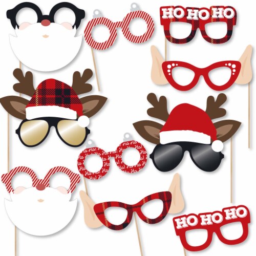 Big Dot of Happiness Jolly Santa Claus Glasses Paper Christmas Party Photo Booth Props 10 Ct 10 Count Pay Less Super Markets