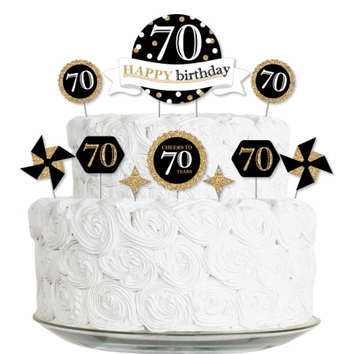 Big Dot Of Happiness Adult 70th Birthday Gold Party Cake Decor Kit