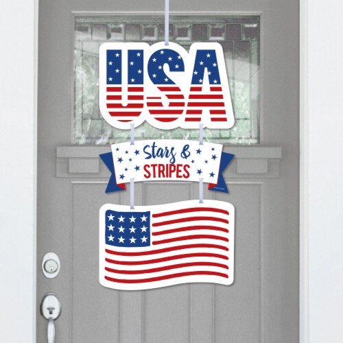 Big Dot Of Happiness Stars And Stripes Hanging Patriotic Outdoor Front