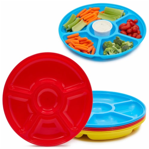 Plastic Serving Platter, Divided Food Tray with 5 Compartments (6 Pack ... Plastic Serving Platter, Divided Food Tray with 5 Compartments (6 Pack ...