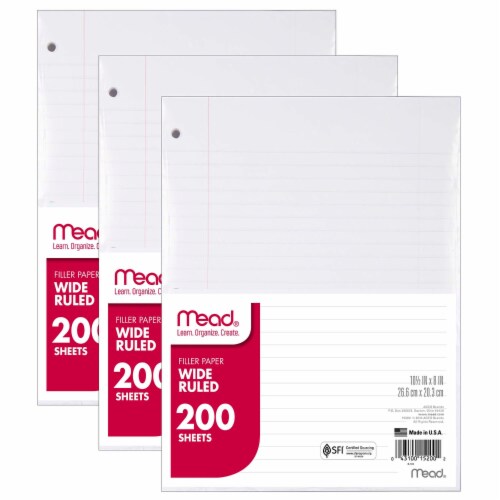 Mead® Wide Ruled Notebook Filler Paper, 3 pk / 600 ct - Kroger Mead® Wide Ruled Notebook Filler Paper, 3 pk / 600 ct - Kroger