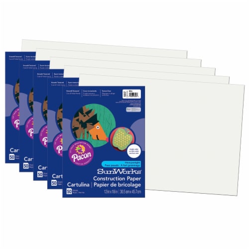 Prang Construction Paper, White, 12 x 18 , 50 Sheets Per Pack, 5 Packs ... Prang Construction Paper, White, 12 x 18 , 50 Sheets Per Pack, 5 Packs ...