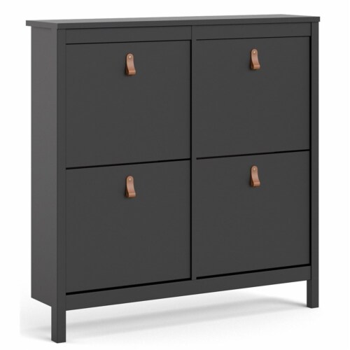 Pemberly Row 4 Drawer Shoe Cabinet in Black Matte 1 Smith s Food and Drug