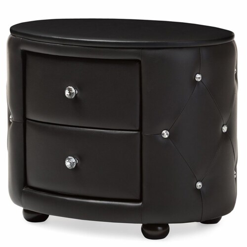 Black tufted nightstand store