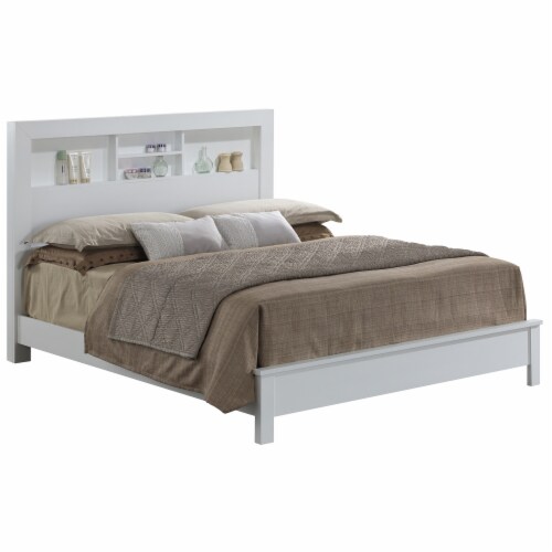 Burlington White Full Platform Bed With Storage Shelves, 1 - Kroger Burlington White Full Platform Bed With Storage Shelves, 1 - Kroger