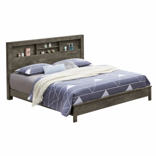 Burlington Gray King Platform Bed With Storage Shelves, 1 - Kroger Burlington Gray King Platform Bed With Storage Shelves, 1 - Kroger