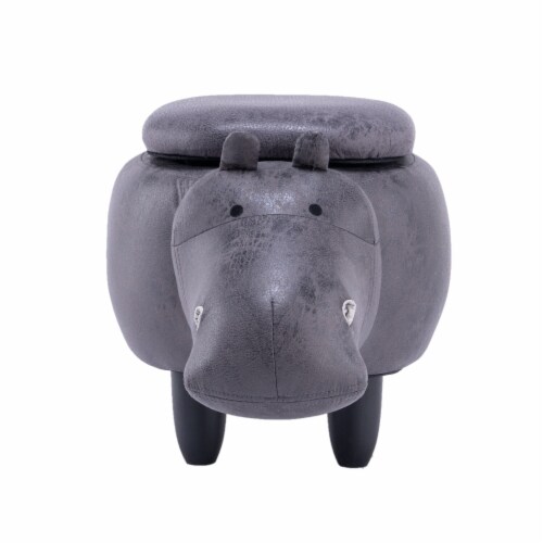 Gray Hippo Storage Ottoman 26.5 Lx14.17 Wx14.57 H Smith s Food and Drug
